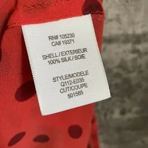 Equipment | Tops | Equipment Red Polka Dot Silk Blouse With Black Dots ...